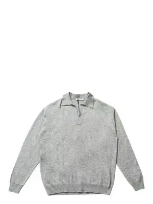 Auralee Fine-knit Polo-collar Sweater - Grey