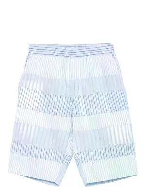 Comme Des Garçons Striped Layered Shorts - Blue