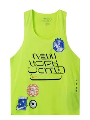 Nike Aeroswift Nyc Marathon Run 2021 Drifit Adv Singlet - Volt