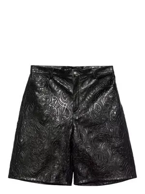 John Richmond Leather Shorts - Black
