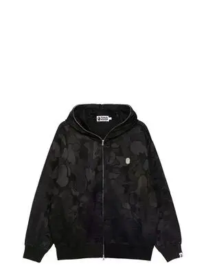 A BATHING APE Camouflage-jacquard Zipped Hoodie - Black