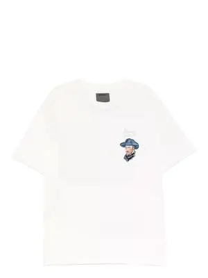 MUSIUM DIV. Logo-embroidered T-shirt - Neutrals