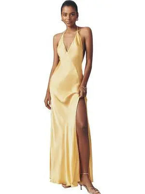 Bardot Yve Silky Slip Maxi Dress - Gold