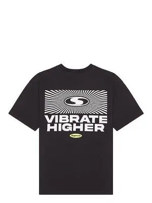 SUPERVSN Vibrate Higher Tee In Black - Vintage Black