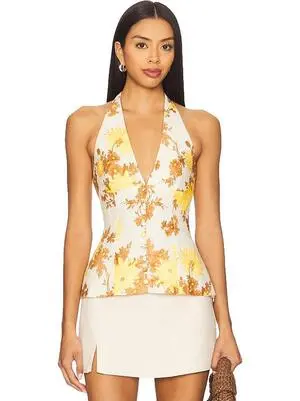 Faithfull The Brand Marie Top In Ivory - Midsummer Floral
