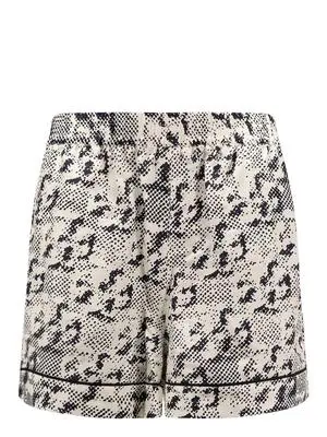Tory Burch TORY BURCH Silk Printed Shorts With Elastic Waistband Black