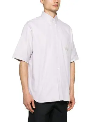 Fendi Oxford Shirt With Crest Embroidery - White