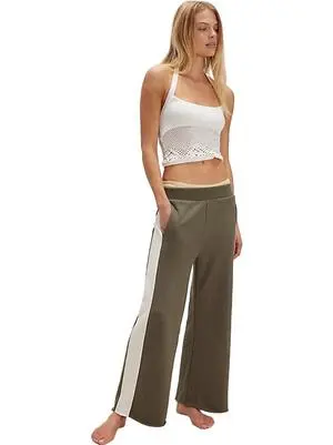 Nsf Riley Wide Leg Pants - Olive/ivory
