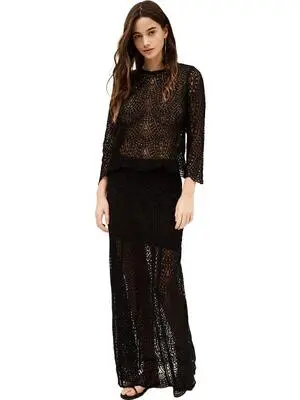 Ba&sh Gisele Lace Maxi Skirt - Black