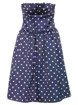 SELF-PORTRAIT Polka-dot Midi Dress - Blue