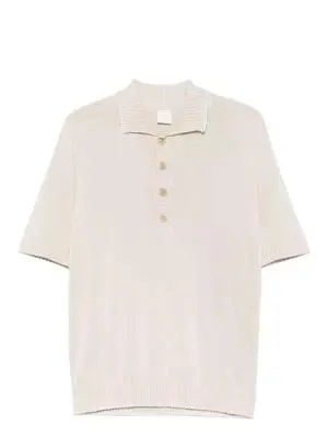 Eleventy Embroidered-edge Polo Shirt - Neutrals