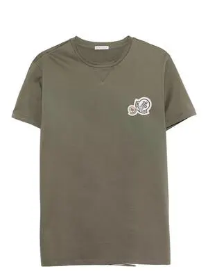 Moncler Double-logo-patch Cotton T-shirt - Green