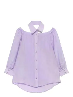 Patrizia Pepe Cut-out Shirt - Purple
