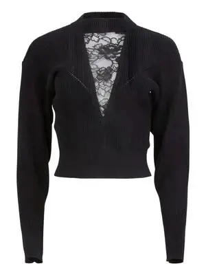 FLEUR DU MAL Fleur Du Mal Lace-insert Cropped Sweater