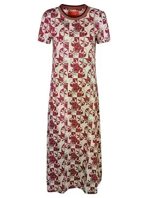 La DoubleJ Eclipse Printed Maxi Dress - Red