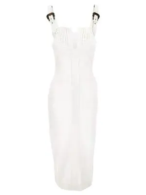 Versace Buckle-detail Dress - White