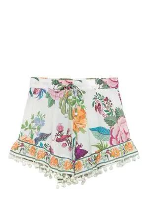 Farm Rio Floral-print Shorts - White