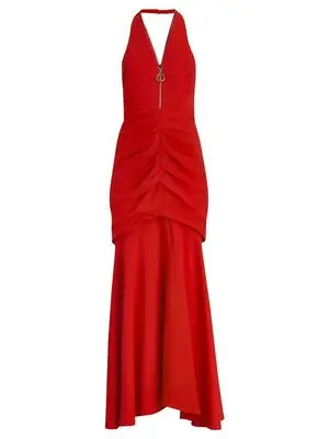 DEL CORE Drape-detail Maxi Dress - Red