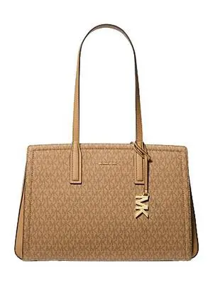 Michael Kors Laila Medium Signature Logo Tote Bag - Natural