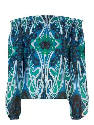 TEMPERLEY LONDON Monikh Off-shoulder Blouse - Blue