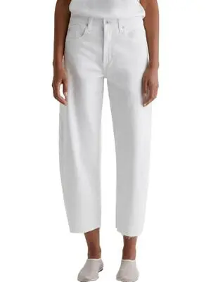 Ag Hattie High-rise Barrel Leg Jeans - Gallery White