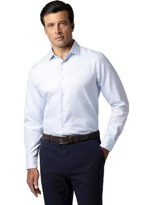 Robert Talbott Reynolds Double Twill Contemporary Fit Shirt - Light Blue