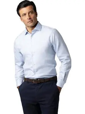 Robert Talbott Reynolds Hopsack Contemporary Fit Shirt Blue