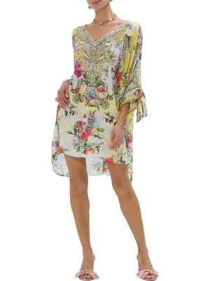 Camilla Tie Sleeve Short V Neck Kaftan - Flor Fantastica