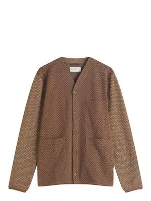 Universal Works Jacquard Cardigan - Brown