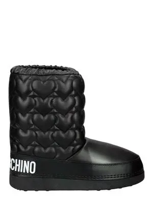 Moschino Logo-print Quilted Boots - Black