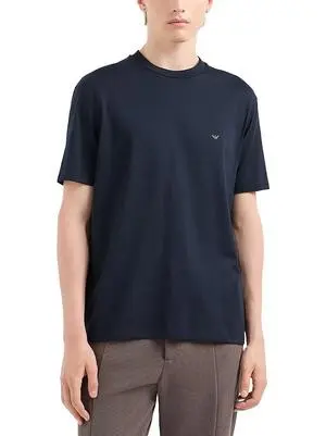 Emporio Armani Short Sleeve Logo Tee - Navy Blue