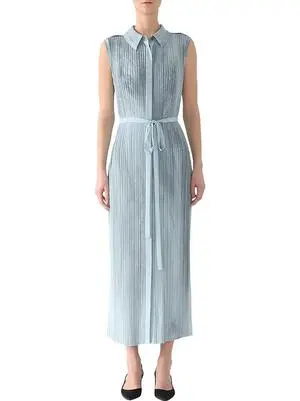 JASON WU Pleated Georgette Dress - Steel Blue