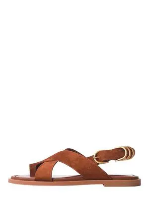 Rag & Bone Gia Toe Loop Sandals - Umber Suede