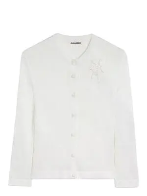 JIL SANDER Embroidered Cardigan - White