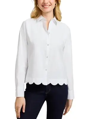 Foxcroft Scarlett Long Sleeved Matte Sateen Shirt - White