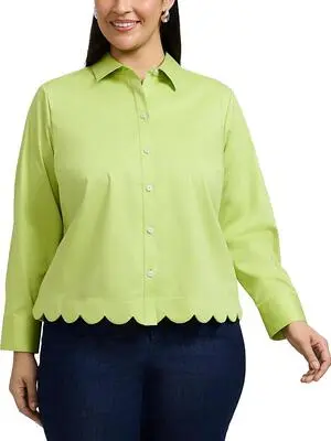 Foxcroft Scarlett Long Sleeved Matte Sateen Shirt - Chartreuse
