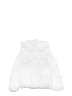 LOULOU Faux-fur Hoodie - White