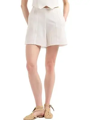 Emporio Armani Flat Front Shorts - Off White