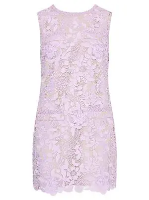 MILLY Garden Lace Mini Dress - Lilac