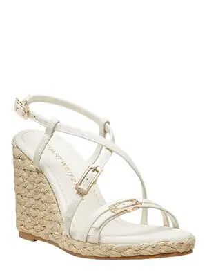 STUART WEITZMAN Georgie Espadrille Wedge Sandals - Cream/natural