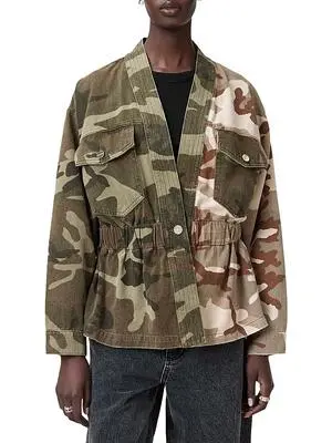 ALLSAINTS Amelia Camo Jacket - Camo Green