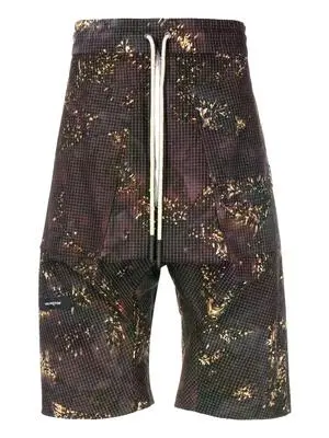 ISO.POETISM Abstract-print Knee-length Shorts - Purple