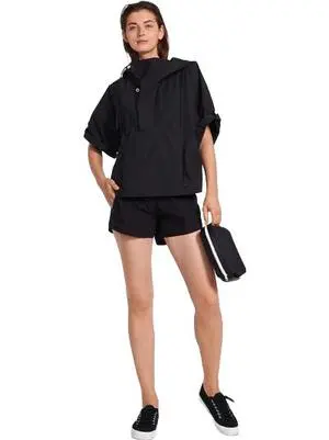ANSEA Ansea Anorak Shirt With Hood And Drawstring Ties Black