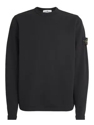 Stone Island Cotton Compass Crewneck Sweater Black