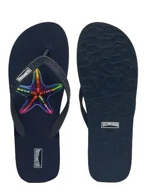 Vilebrequin Disco Stars Flip-Flops Blue