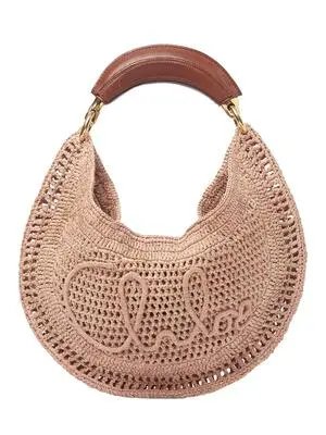 Chloé Chloé Summer Banana Hobo Bag In Raffia Beige