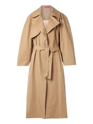 THE ELDER STATESMAN Silvano Belted Cotton-twill Trench Coat - Brown