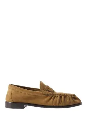 Saint Laurent Le Loafer Suede Loafers - Brown