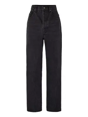 Saint Laurent High-rise Tapered Jeans - Black