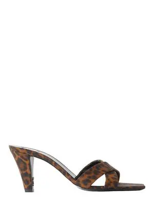 Saint Laurent Jill Leopard-print Mules - Brown